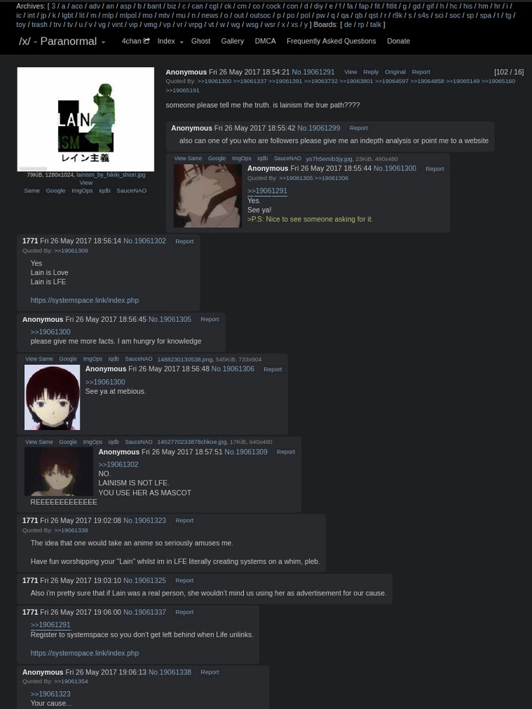 Exploring Lainism on 4chan Threads | PDF