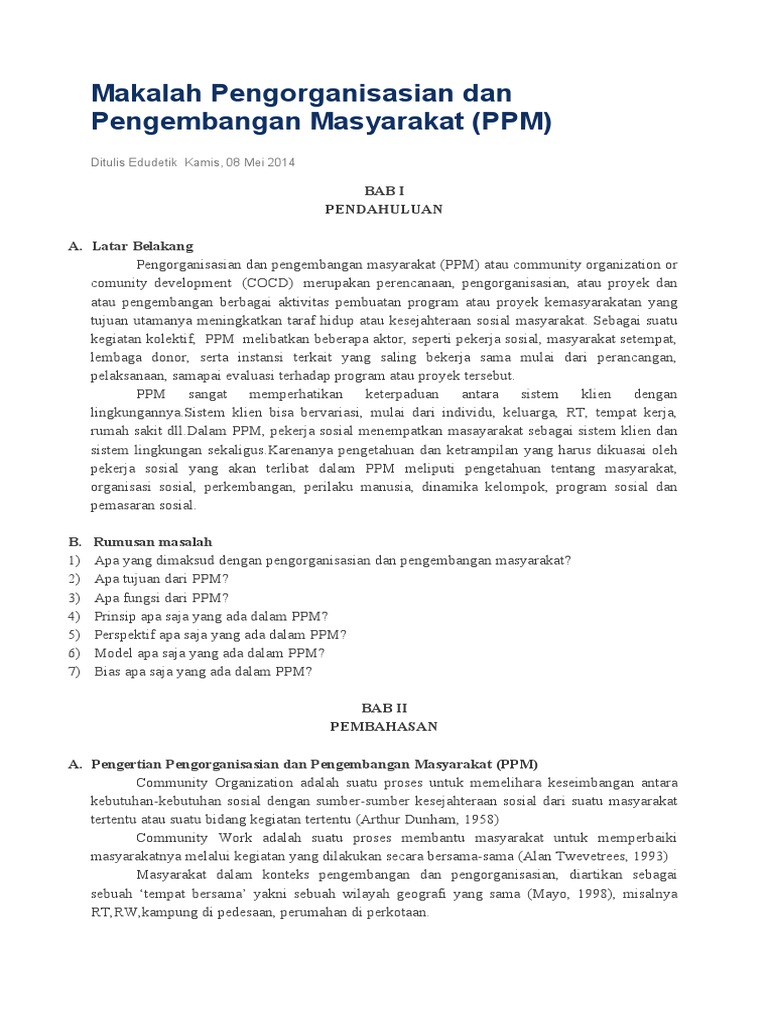 Pengorganisasian dan Pengembangan Masyarakat | PDF | Karier ...