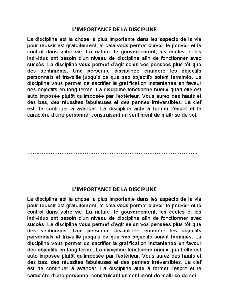 La Discipline | PDF | Développement personnel | Mode de vie