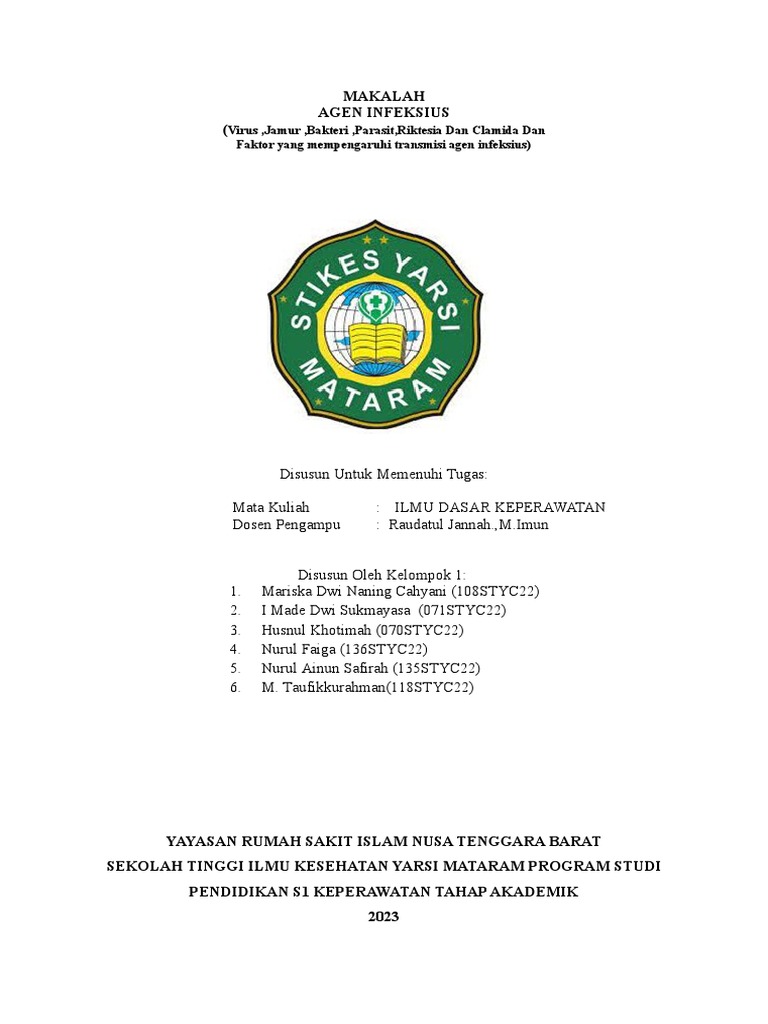 Agen Infeksius: Virus, Bakteri, Jamur, Parasit | PDF