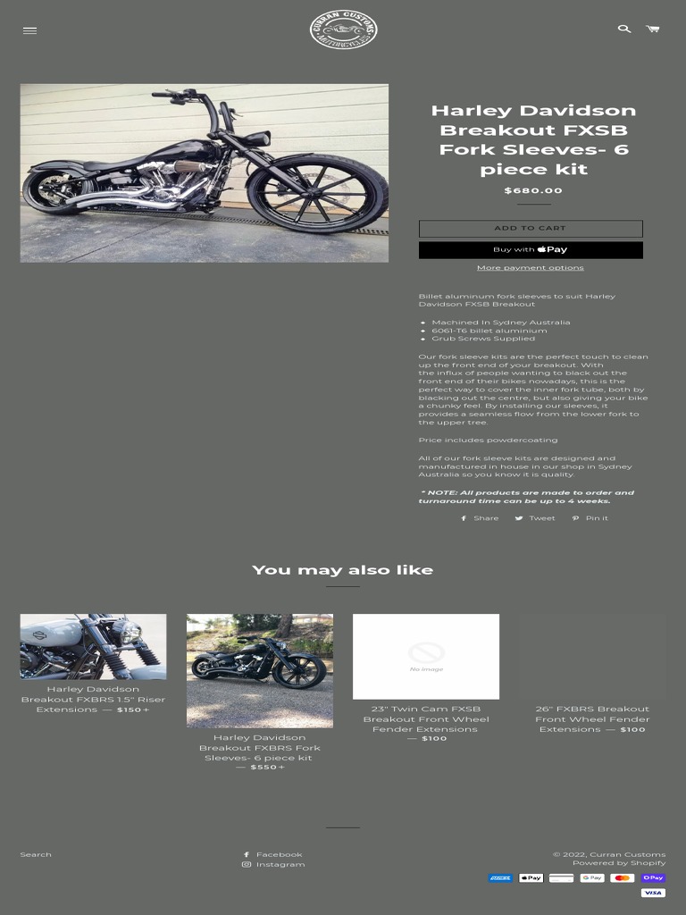 Harley Davidson Breakout FXSB Fork Sleeves- 6 Piece Kit – Curran Customs | PDF