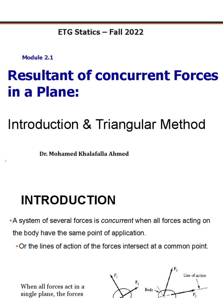 2-1 Resultant of Concurrent Forces - Triangular Method | PDF | Euclidean Vector | Triangle
