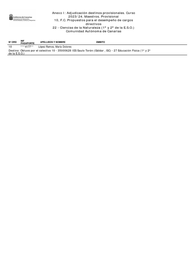 Anexo I | PDF | Islas Canarias