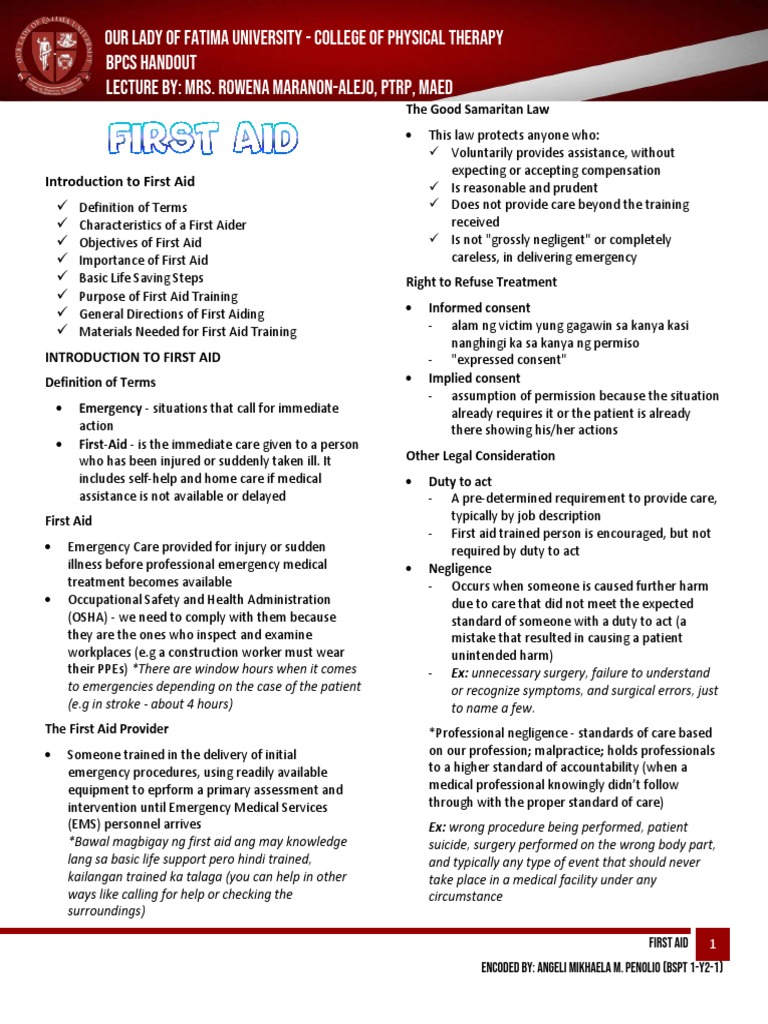 FiRST AID | PDF | First Aid | Informed Consent