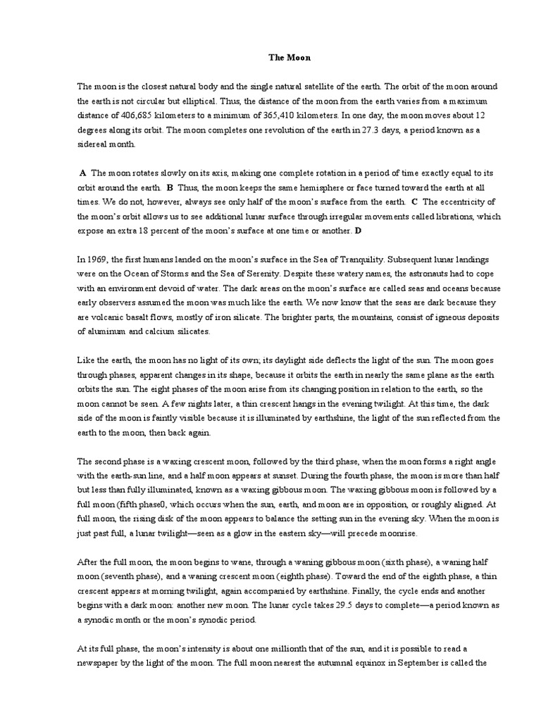 The Moon | PDF | Moon | Astronomy