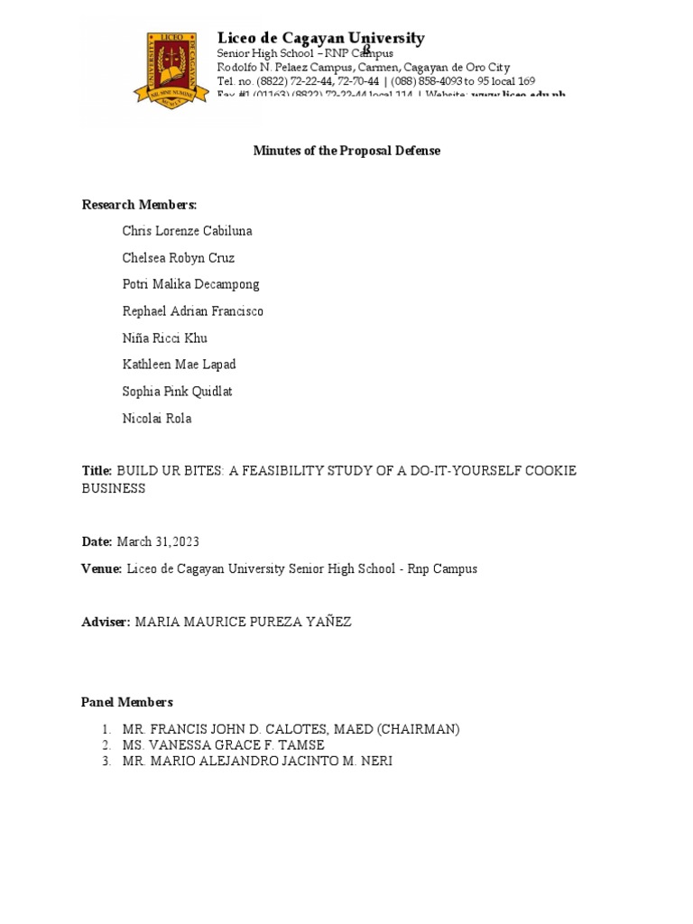 G1 - Minutes of The Proposal Defense | PDF | Evaluation Methods
