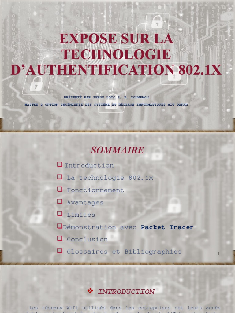 Expose Sur La Technologie D'authentification 802 - 1x | PDF | Rayon (géométrie) | Ethernet