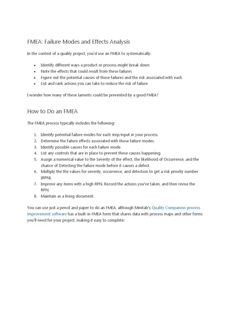 FMEA | PDF | Reliability Engineering | Information Technology Management