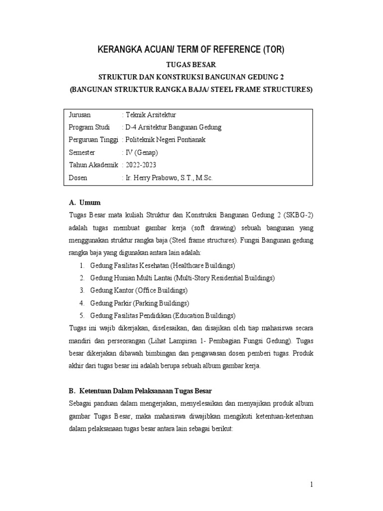 Tor Tugas Besar Skbg-2 (Struktur Baja) | PDF