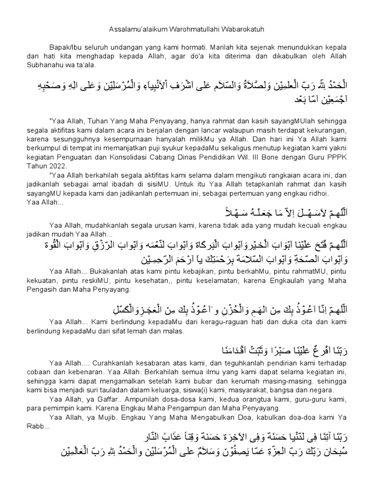 Doa Penutup Acara | PDF