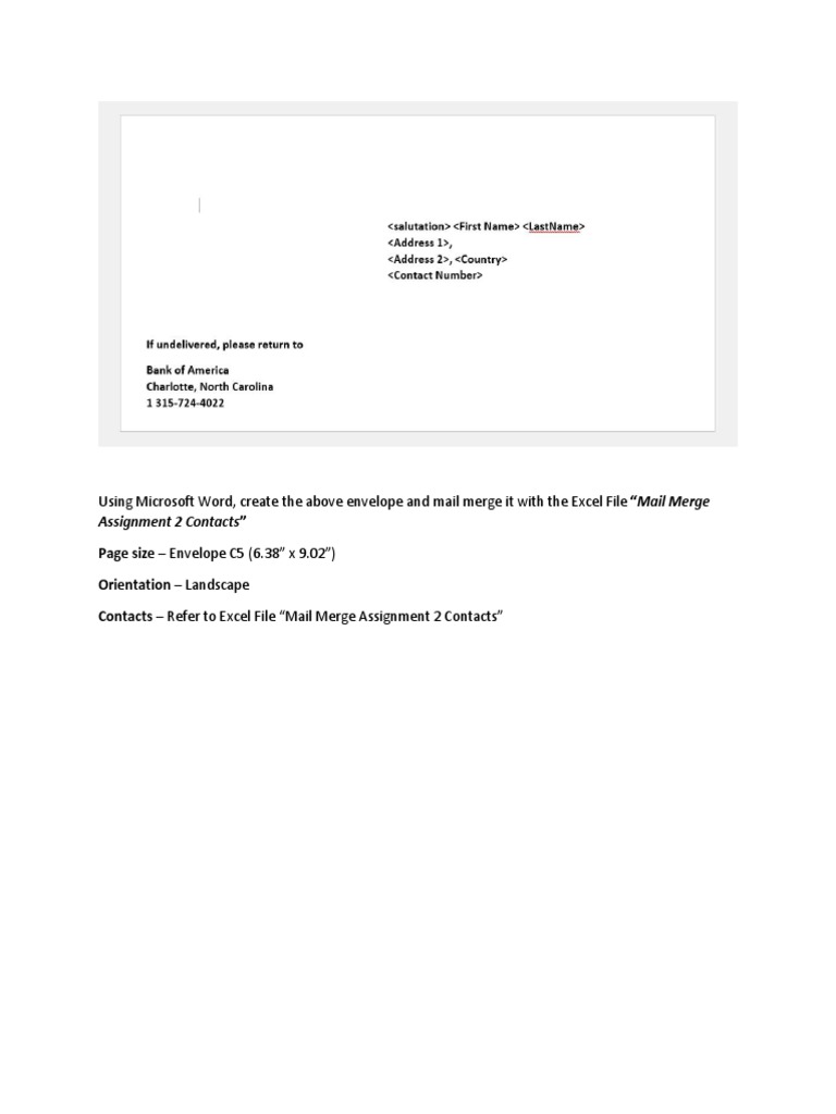 Mail Merge Assignment 2 | PDF