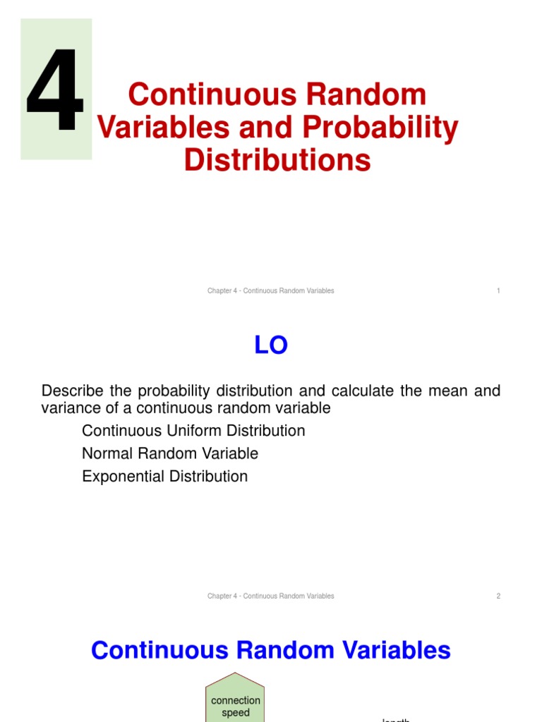 Chapter 4 - Continuous Random Variables and Probability Distribution | PDF | Probability Density ...