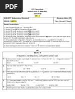 MATHEMATICS-Sample Paper | PDF | Circle | Area