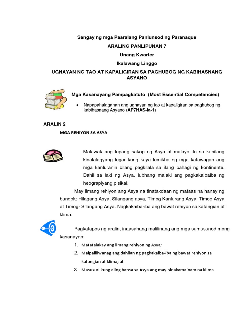AP Grade7 Quarter1 Module2 Week2 | PDF