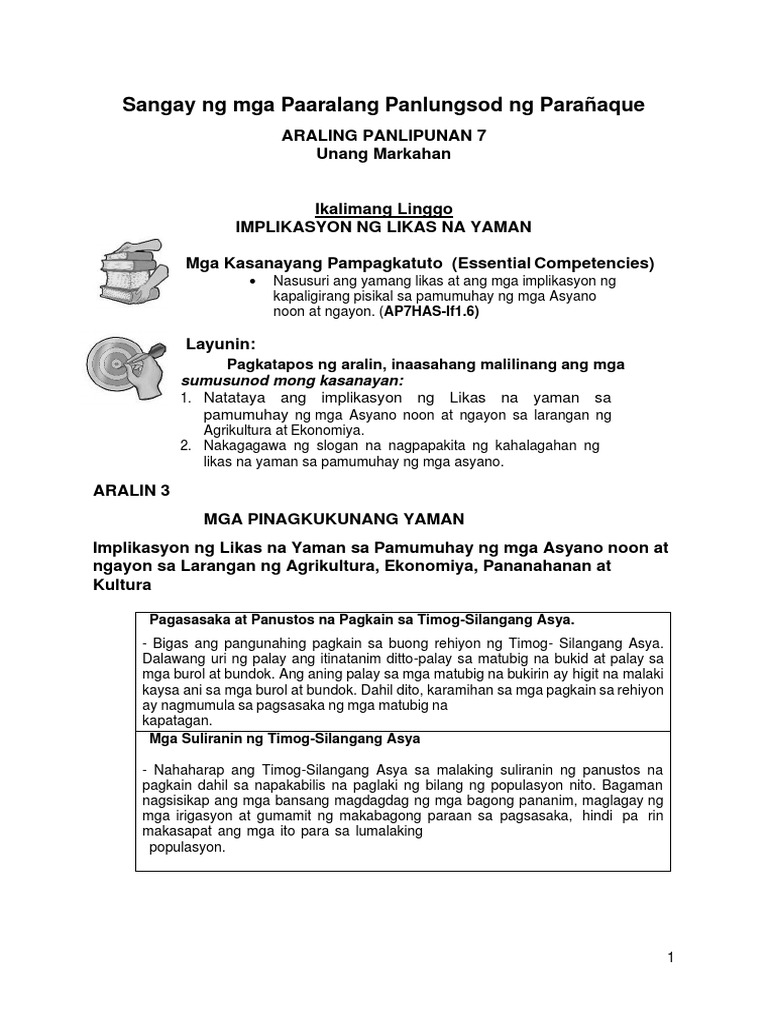 AP Grade7 Quarter1 Module5 Week5 | PDF