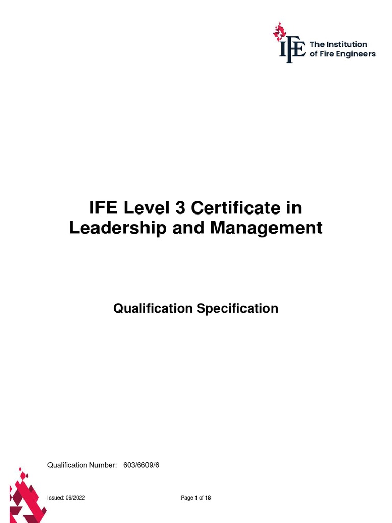 148 IFE Level 3 Certificate in Leadership and Management | PDF ...