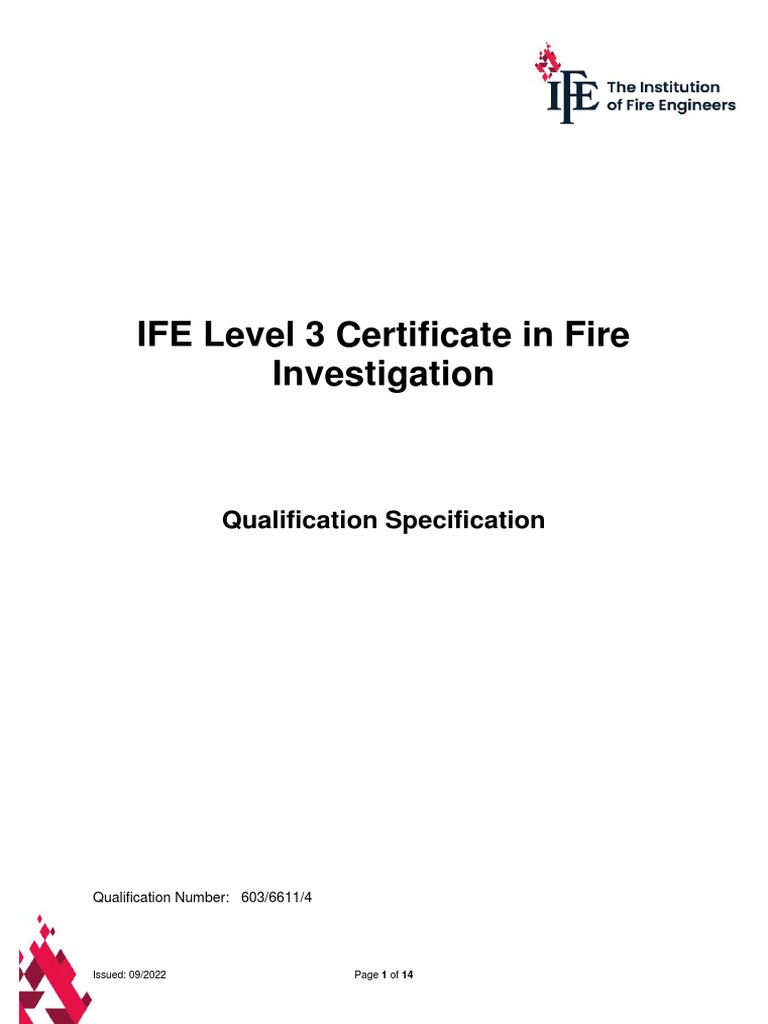 IFE Level 3 Fire Investigation Certificate | PDF | Fires | Educational ...