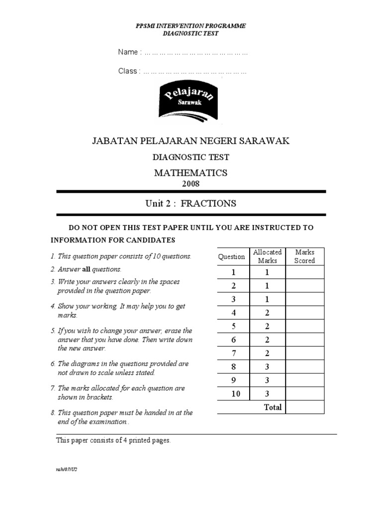 Unit 2 - Fractions | PDF