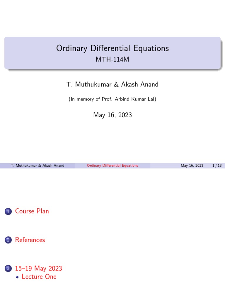 MTH 102 A | PDF | Ordinary Differential Equation | Equations