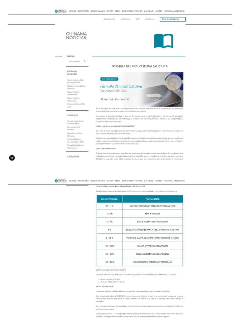 Fórmula Del Mes - Vaselina Salicílica Sólida - GUINAMA - GUINAMA ...