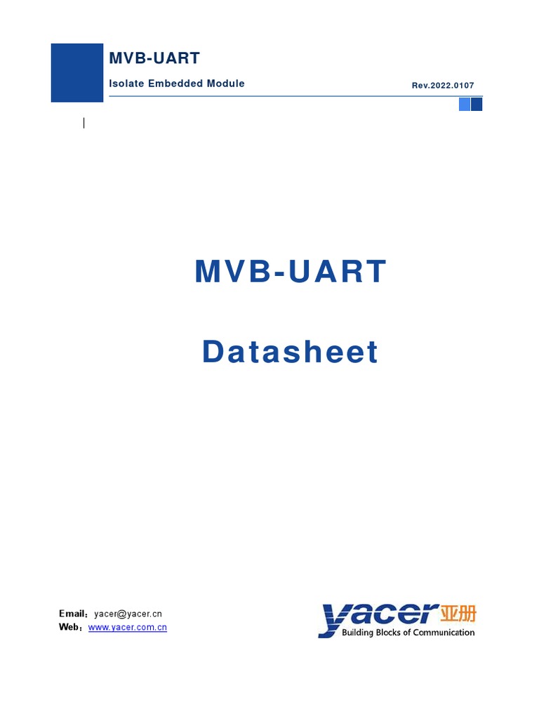 MVB-UART Datasheet | PDF | Telecommunications | Computer Hardware