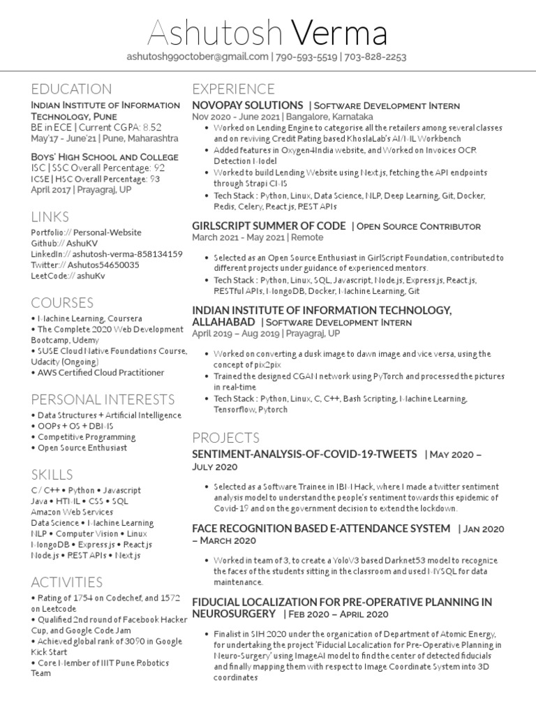 Resume - Ashutosh - Verma - Ashutosh Kumar | PDF | Amazon Web Services | Computer Science