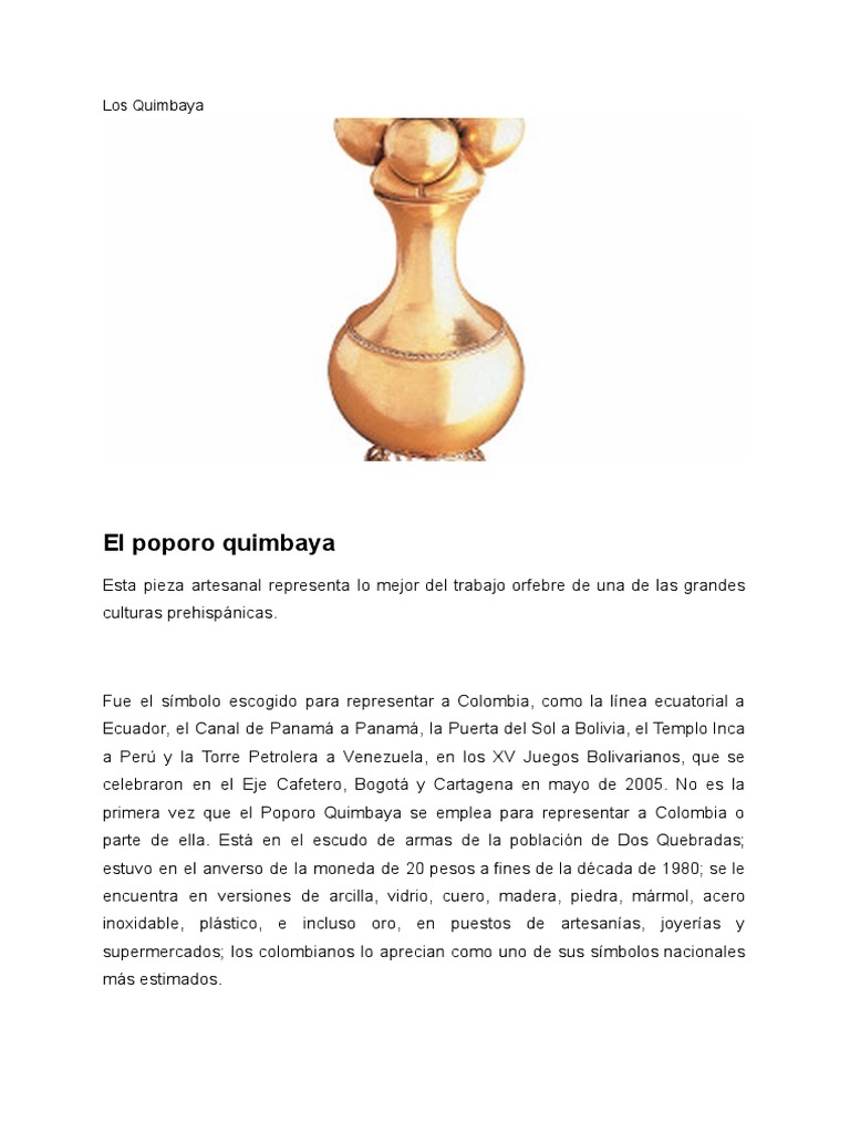 El Poporo Quimbaya | PDF | Colombia