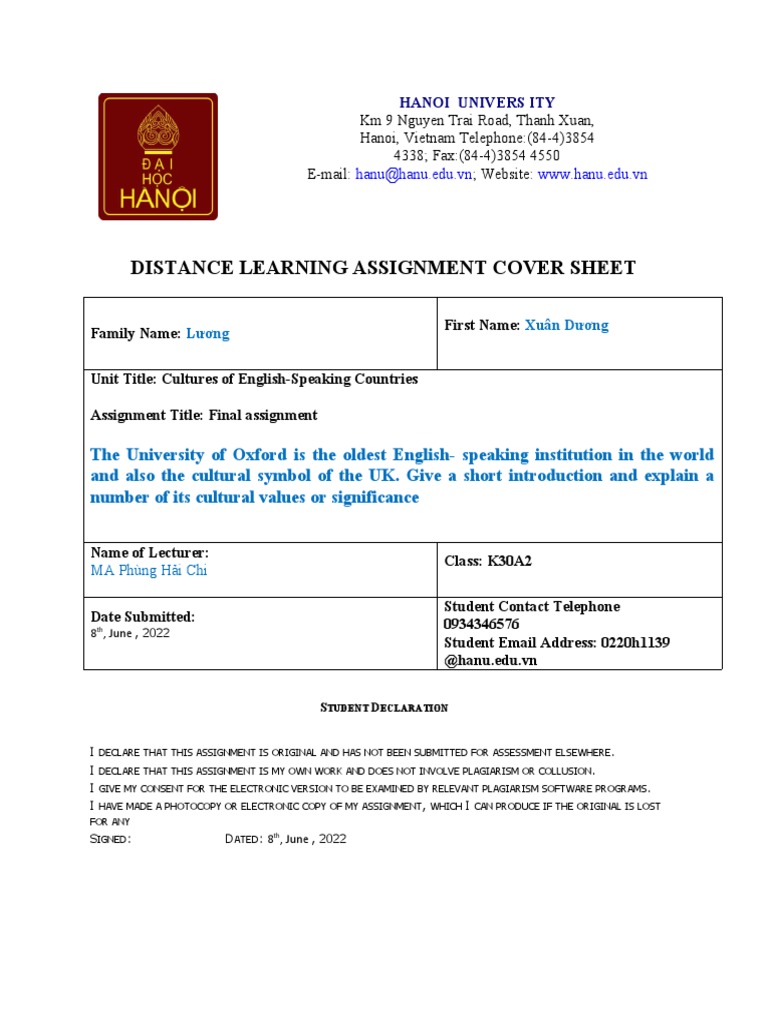 Final Assignment | PDF | University Of Oxford | Postgraduate Education Final Assignment | PDF | University Of Oxford | Postgraduate Education