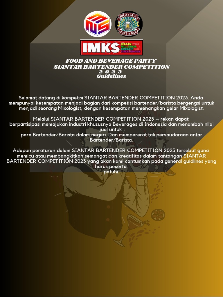Siantar Bartender Competition 2023 | PDF | Memasak, Makanan, & Anggur