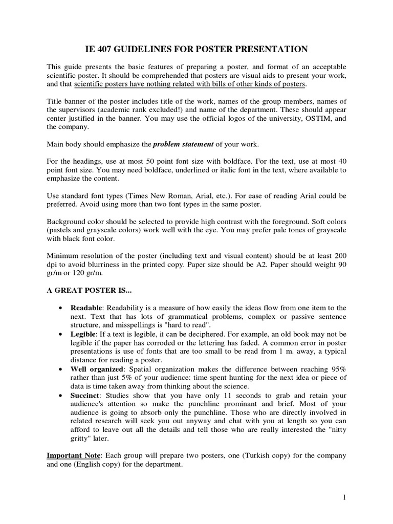 GUIDELINES Poster Presentation | PDF | Typefaces | Writing