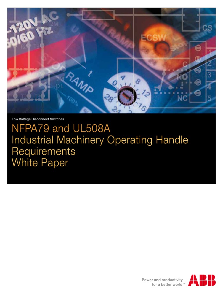 NFPA79 and UL508A Industrial Machinery Operating Handle Requirements | PDF