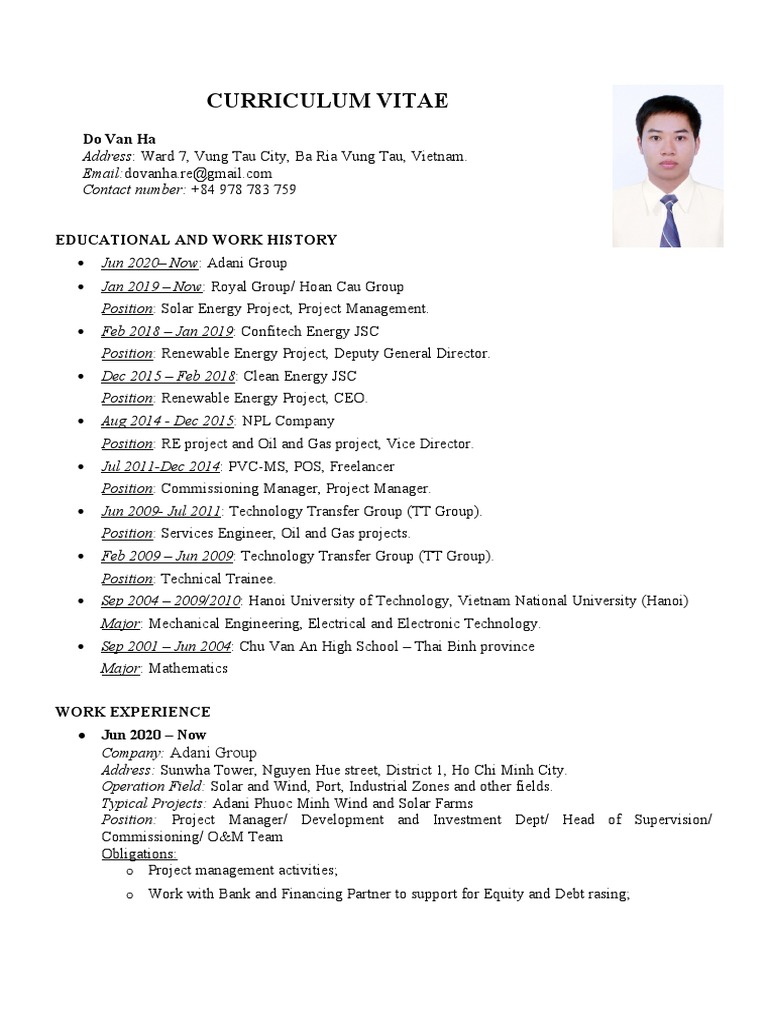 Do Van Ha CV - 2022 | PDF | Technology & Engineering
