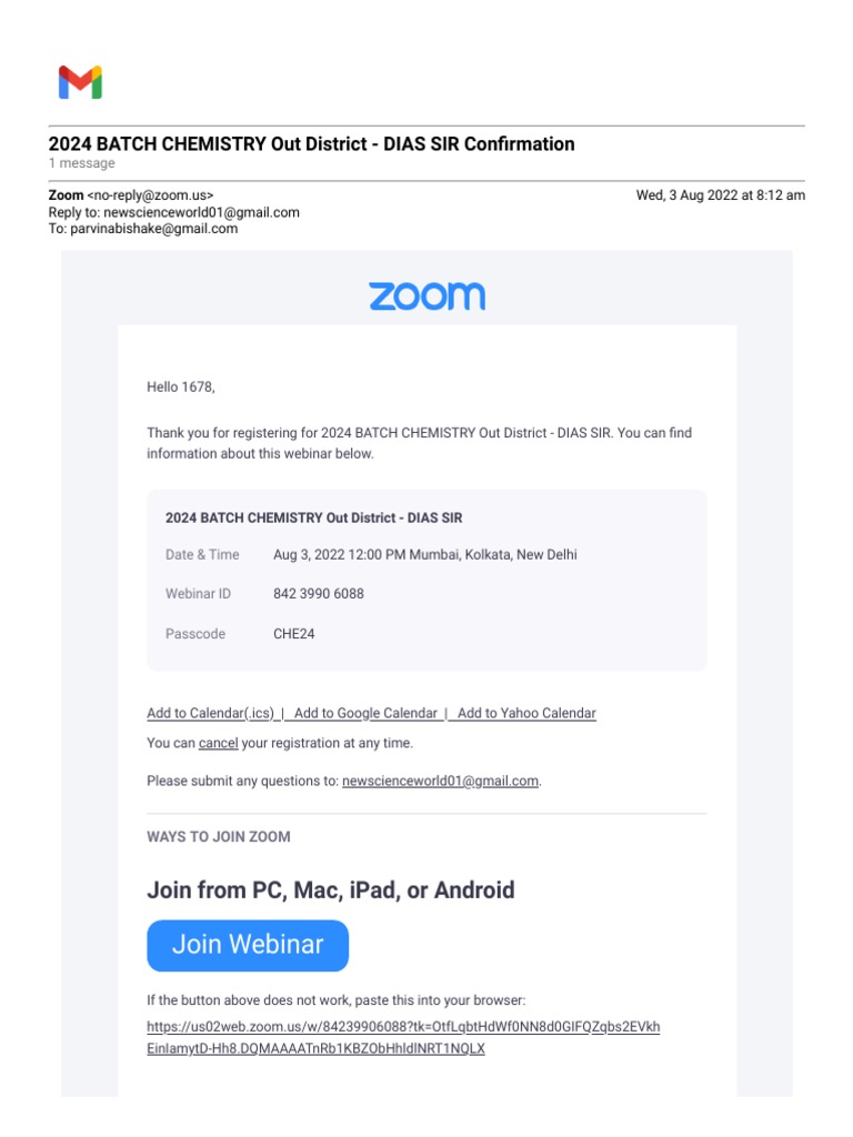 CHEMISTRY - DIAS SIR Confirmation | PDF | Business | Computers