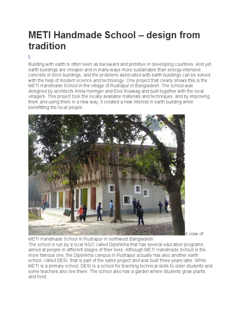 Handmade School | PDF | Roof | Wall