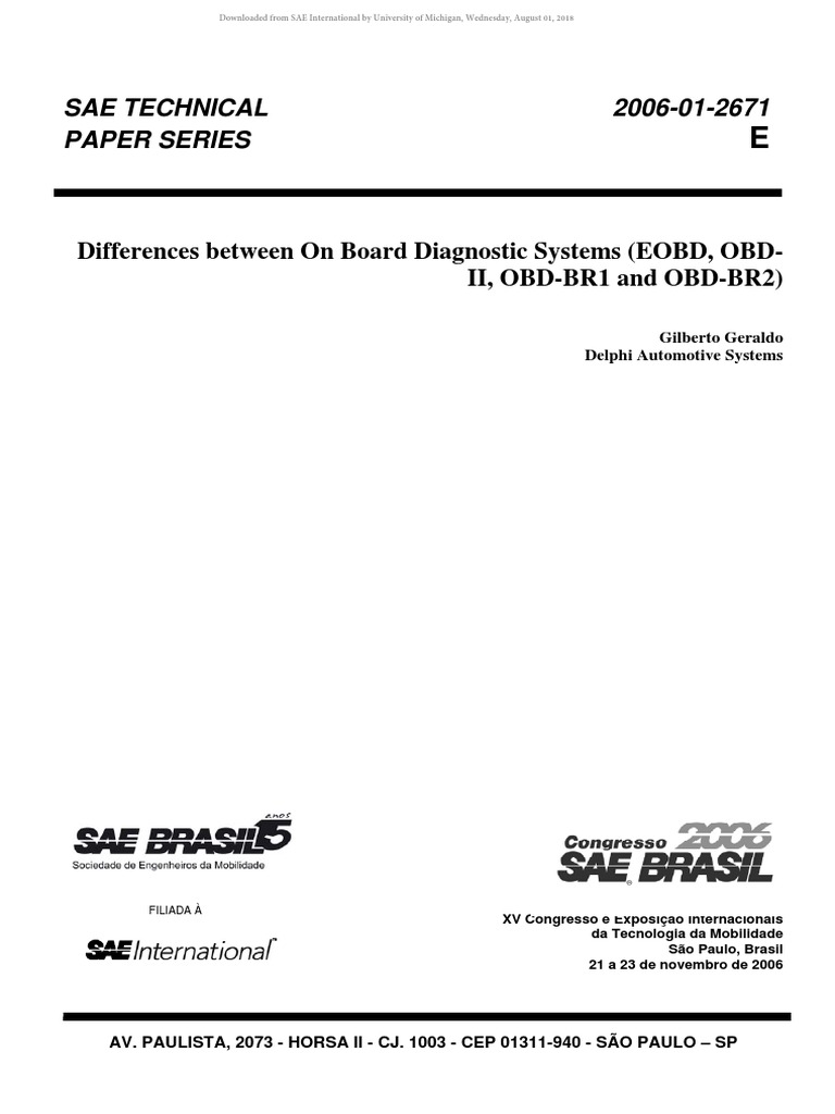 Differences Between On Board Diagnostic Systems | PDF | Vehicle ...