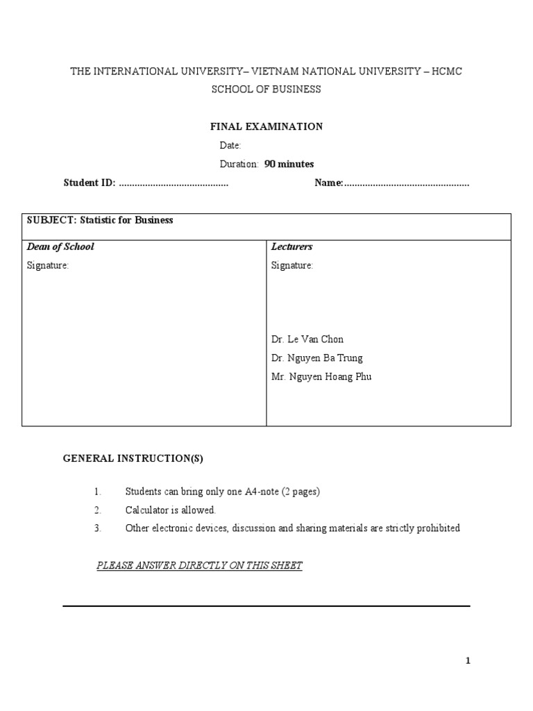 Stat Final 1 2020 2021 | PDF | Confidence Interval | Probability And Statistics