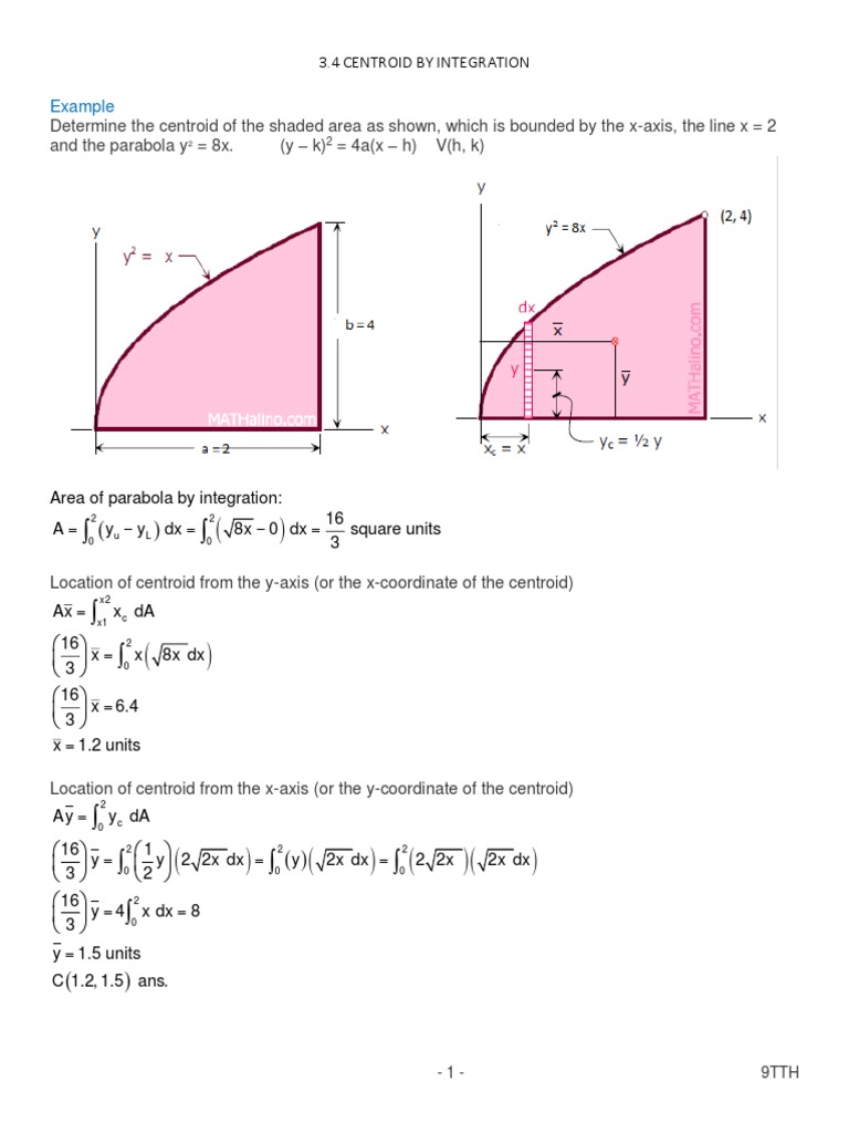 Centroid Calculation via Integration | PDF