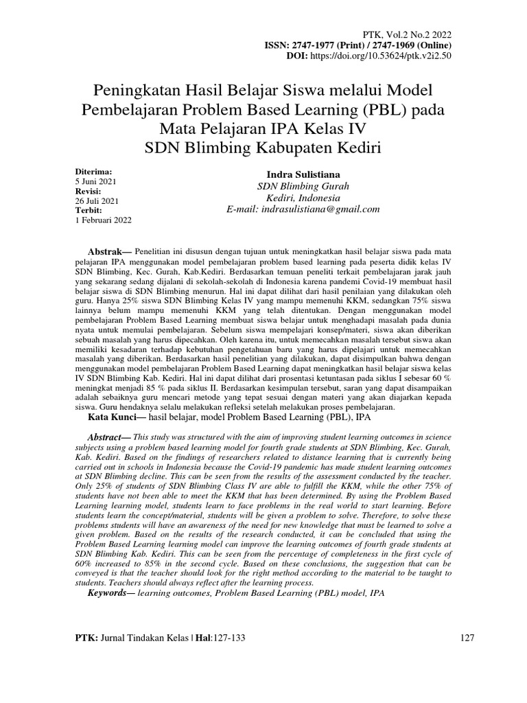 Meningkatakan Hasil Belajar Menggunakan PBL | PDF