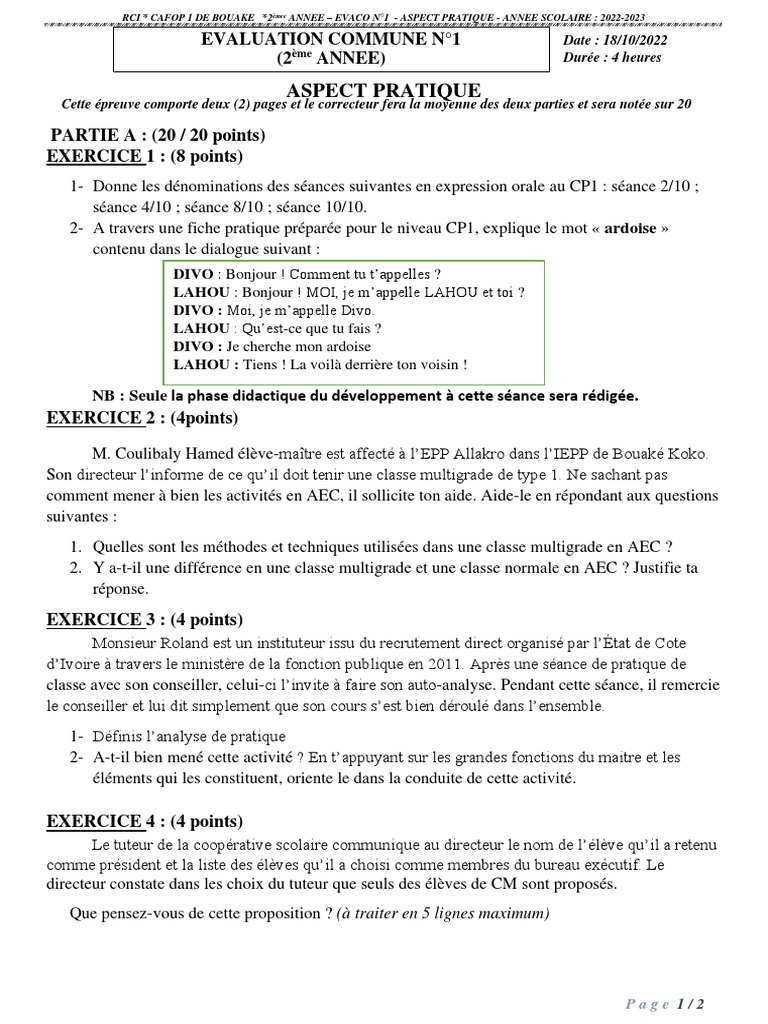 Fiche Pratique CP1 : Aspects Pratiques | PDF | Pédagogie | Enseignement
