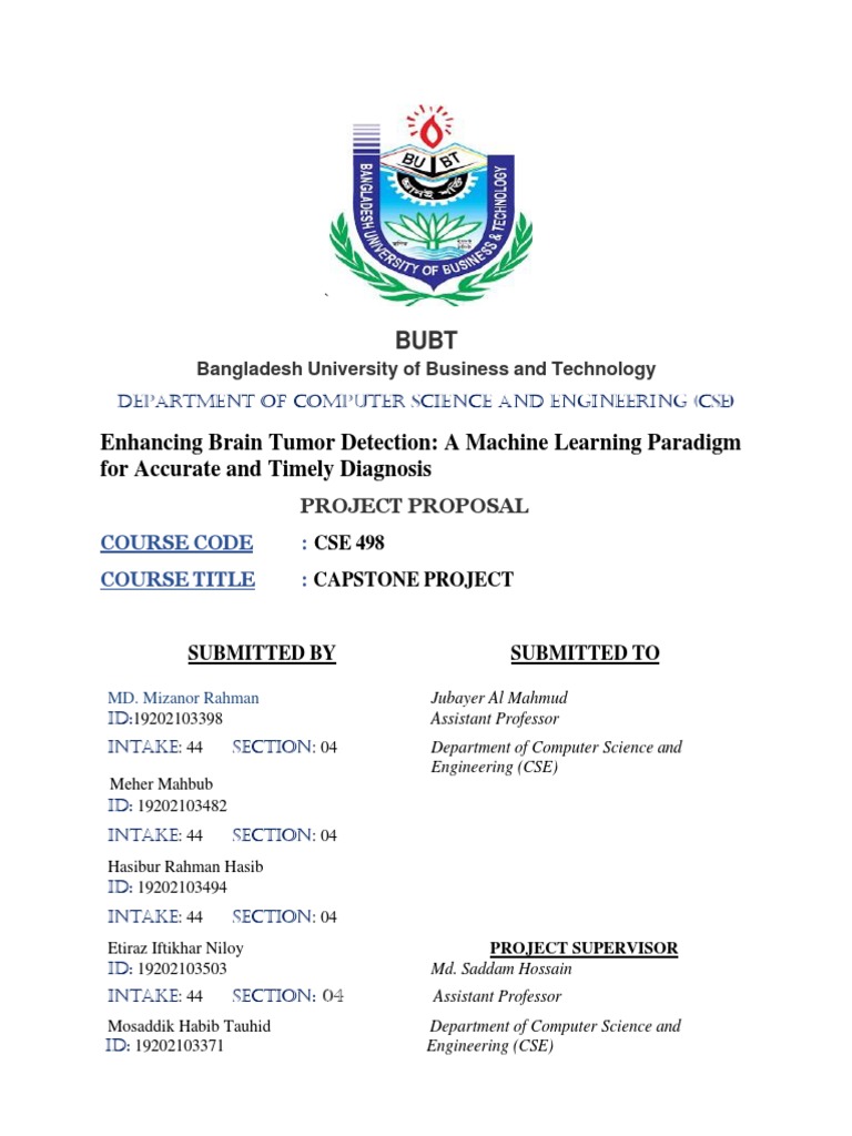 Project Proposal Capstonne | PDF | Machine Learning | Brain Tumor