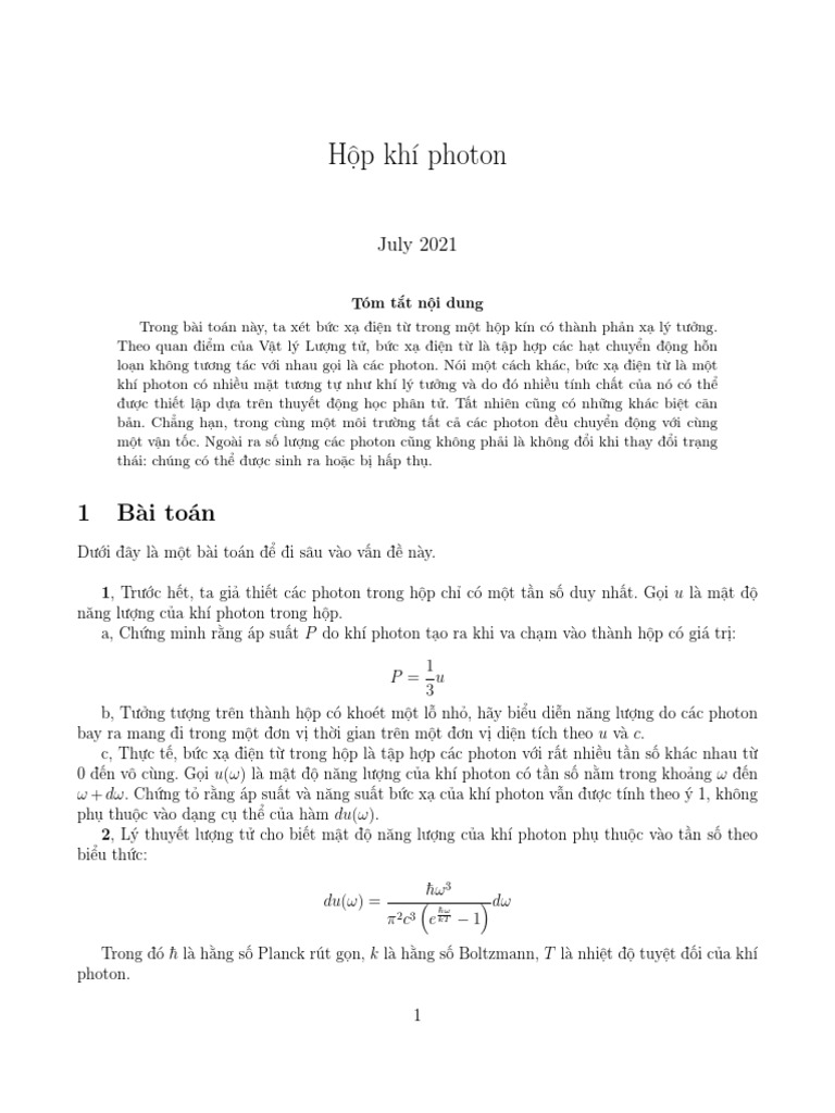 Hop Khi Photon | PDF