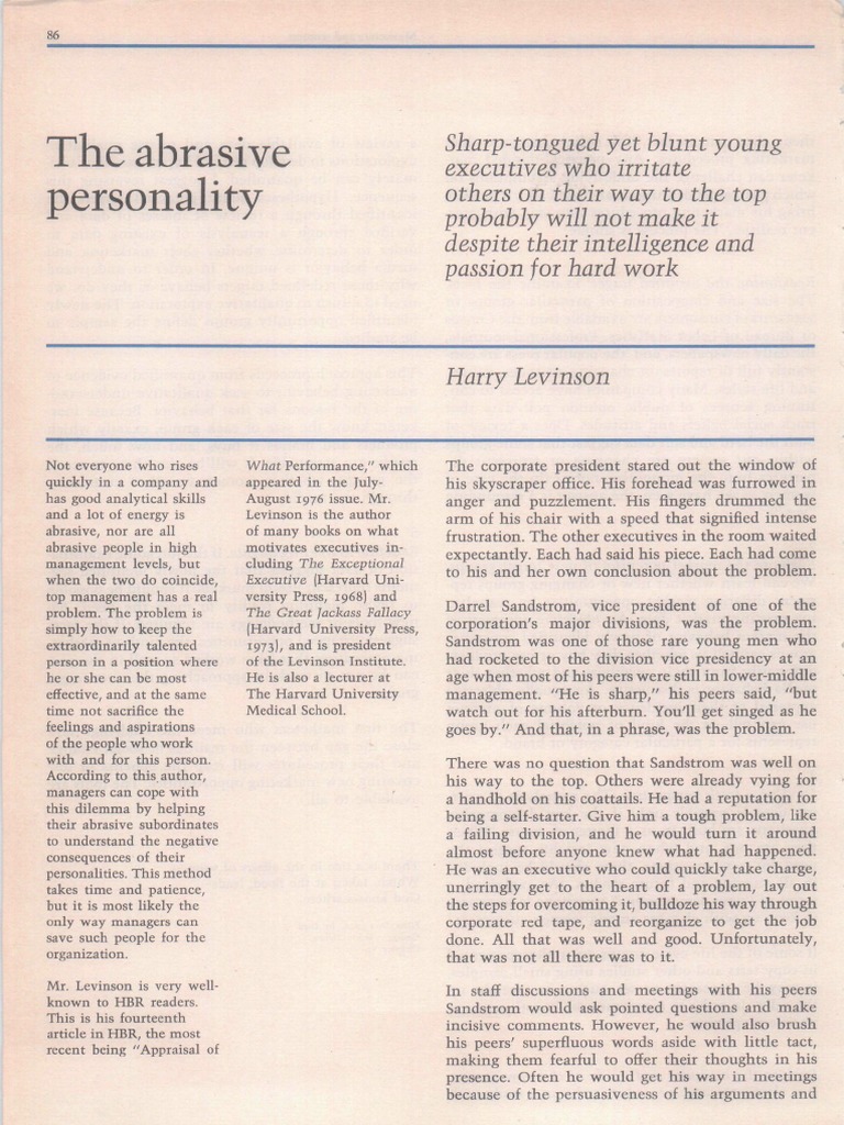 The Abrasive Personality | PDF | Psychotherapy | Id