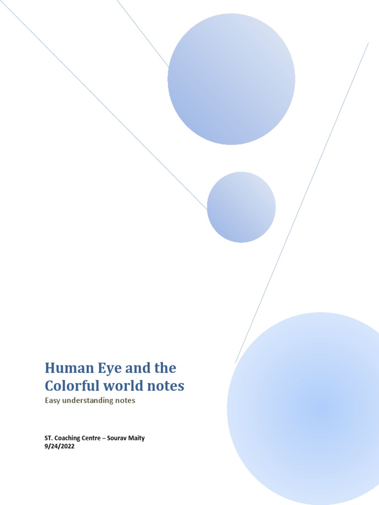 Human Eye And The Colorful World Notes Pdf Eye Sunset