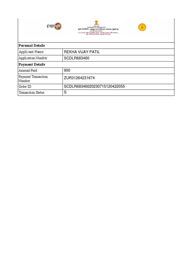 Talathi payment receipt | PDF