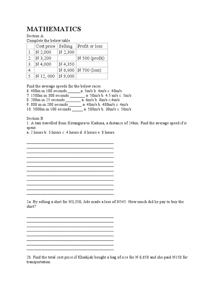 Math and Comprehension | PDF | Home & Garden | Science & Mathematics