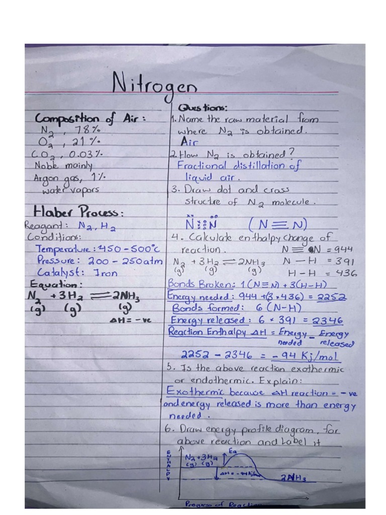 Chemistry - Sulphur and Nitrogen | PDF