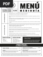 Menú Saona: Carta Mediodía y Noche | PDF | pesto | Postres