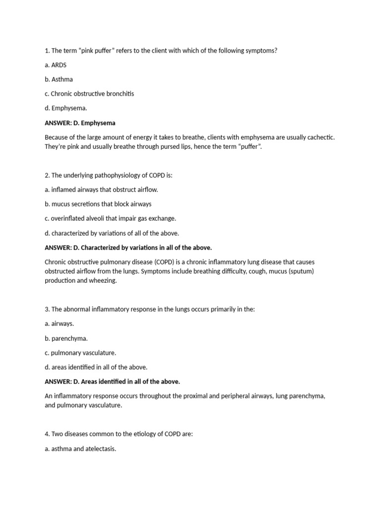 P1 Compilation Pdf Pdf Chronic Obstructive Pulmonary Disease Heart