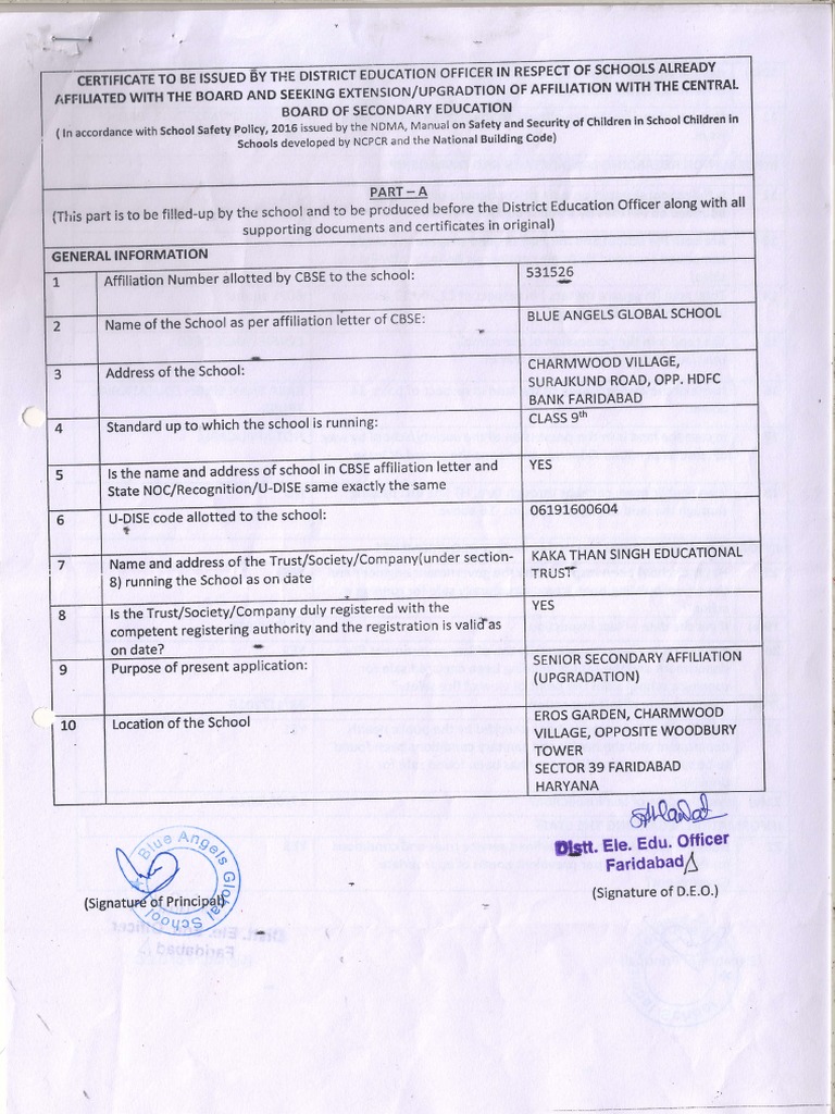 DEO Certificate Submitted by School | PDF