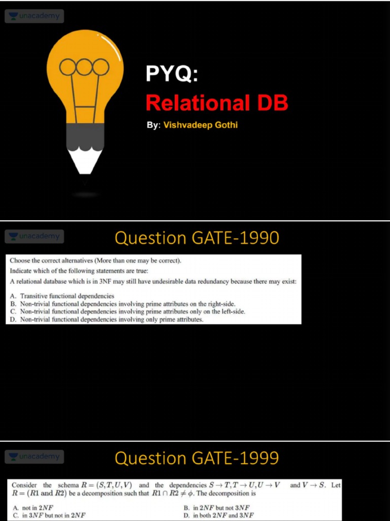 RDBMS PYQs | PDF